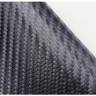China Flame Retardant Black PVC Leather 0.6mm Carbon Fiber Embossed for Automotive Interiors and Furniture for sale