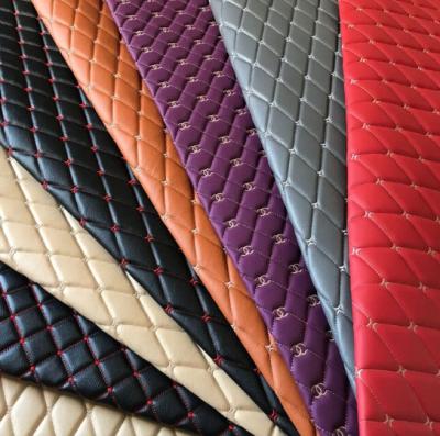 China Diamond Embroidery Quilted PVC Leather Car Footmat Material - Water Resistant Sponge Leather for Automotive Upholstery for sale