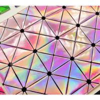 China 0.8mm Symphony PU Leather with Diamond Mirror Laser Engraving - Colorful Reflective Material for Handbags and Cases for sale
