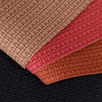 China 1.2mm Woven Pattern PVC Leather Material for Handbags, Placemats, Wallpaper & Packaging - Multiple Color Options for sale