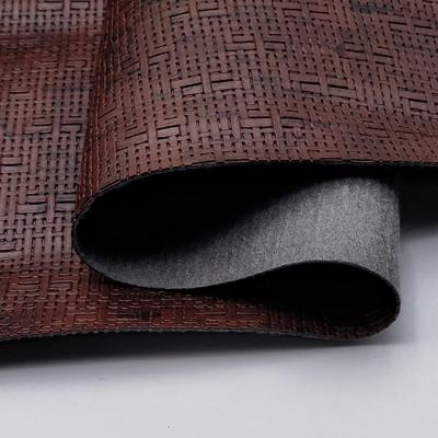 China 0.6mm-0.7mm Vintage Weave Knitted PVC Faux Leather for Packaging Boxes, Phone Cases and Bags for sale