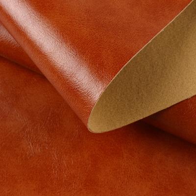 China 1.0mm Oil Wax PU Leather Fabric with Brushed Backside and Anti-Fouling for Handbags, Luggage, and Phone Cases for sale