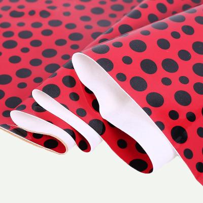 China 1.0mm Polka Dot PU Faux Leather with Soft Brush Bottom for Handbags, Luggage and Accessories for sale