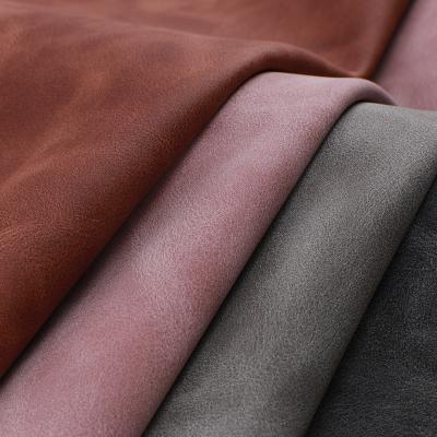 China 0.8mm Soft Crazy Horse Yangbuck PU Leather - Wear Resistant Faux Leather for Shoe Manufacturing for sale