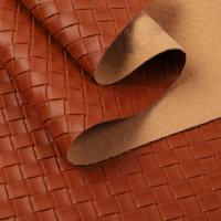 China 1.0mm Embossed Woven PVC Synthetic Leather Fabric for Handbags and Luggage - Soft Durable Material for sale