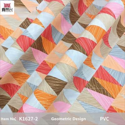 China 0.8mm Colorful Geometric Design PVC Leather for Handbags, Phone Cases & Decoration - Multiple Colors for sale