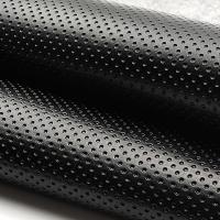 China Black Semi-Perforated PVC Leather Material for Car Interior & Furniture Upholstery - 650mm Width for sale