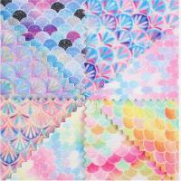 China 0.5mm Mermaid Fish Scale Glitter PU Artificial Leather for Handbags, Clothing, and Phone Cases for sale