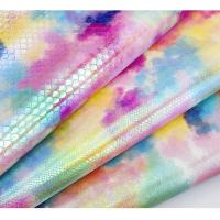 China 0.8mm Laser Colorful Cloud Fish Scale PU Leather - Waterproof Synthetic Material for Handbags & Accessories for sale