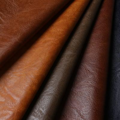 China 1.0mm Retro Crazy Horse Soft Semi-PU Leather with Brushed Bottom for Bags Furniture Decoration Packaging for sale
