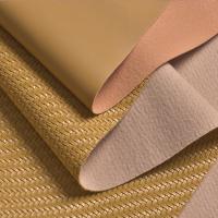China 1.2mm Straw Mat Woven Pattern PVC Leather Material for Handbags, Shoes and Home Decor for sale