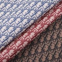 China Printed Letters PVC Faux Leather Fabric for Bags Purses Wallets Phone Cases 1.2mm Thick 54 Inch Wide for sale