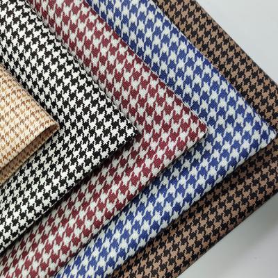 China Classic Houndstooth PVC Faux Leather Fabric 1.4mm for Bags Purses Wallets Phone Cases for sale