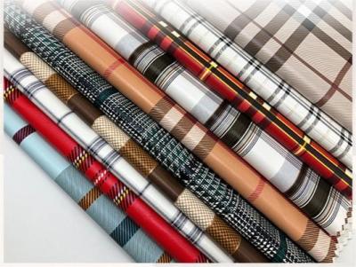 China 0.5mm Thickness Soft PU Leather with Classic Plaid Pattern and Elastic Bottom for Phone Cases and Packaging for sale