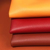 China 0.8mm Lychee Pattern Microfiber Artificial Leather for Car Seats and Furniture Upholstery for sale