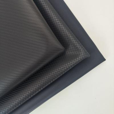 China Bi-Stretch PVC Leather for Motorcycle & Bicycle Seat Covers - Elastic Backing, Black Color, 2-Way Stretch Material for sale