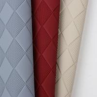 China 0.9mm Diamond Embossed PVC Leather Car Floor Mats and Seat Cushions - Waterproof Automotive Upholstery Material for sale
