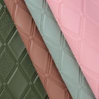 China 1.1mm Diamond Plaid Soft PVC Leather Fabric for Luggage Handbag Cosmetic Bag Decorative for sale