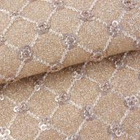 China 0.9mm Sequin Bright Flower Glitter PU Leather - Eco-Friendly 100% Polyurethane Material for Accessories for sale