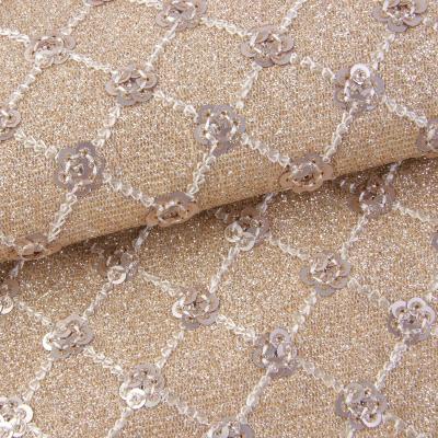 China 0.9mm Sequin Bright Flower Glitter PU Leather - Eco-Friendly 100% Polyurethane Material for Accessories for sale