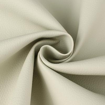 China 0.6mm Litchi Grain French Terry PVC Leather for Furniture Upholstery and Musical Instruments - Eco-Friendly Material for sale