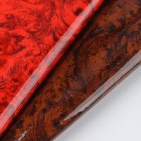 China 0.7mm Soft Peach Wood Grain PU Leather for Automotive Steering Wheels - Laser Engraved Finish for sale