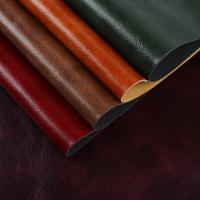 China Vintage Oil Wax Embossed PU Leather with Brushed Texture - Eco-Friendly Material for Shoes, Bags & Accessories for sale
