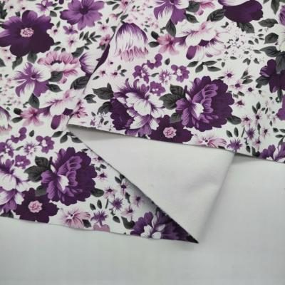 China Printed Colorful Flowers PVC PU Synthetic Faux Leather Fabric 1.4mm Thick for Bags and Crafts for sale