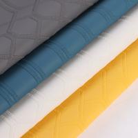 China 1.1mm Hexagonal Square Plaid Pattern PVC Faux Artificial Leather Fabric for Handbags and Car Seat Covers for sale