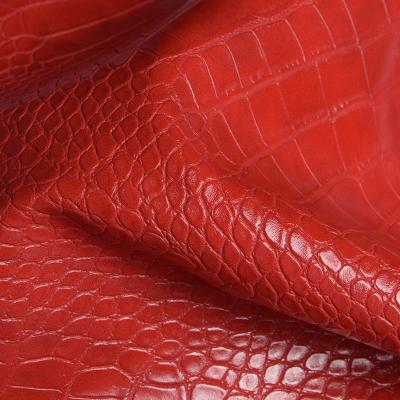 China 1.2mm Crocodile Embossed PVC Faux Leather Fabric for Handbag Jewelry Box Packaging for sale