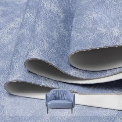 China 1.5-2.5mm Thickness Oil Wax Crazy Horse PVC Artificial Leather with Suede Backing for Sofa Seats and Bags for sale