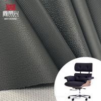 China PVC Embossed Litchi Punch Pinhole Texture Artificial Leather 0.6mm Thickness 140cm Width for Furniture Upholstery for sale