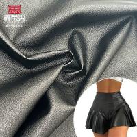 China PVC Lambskin Grain Faux Leather 0.5mm Thickness 160cm Width Waterproof Stretch Material for sale