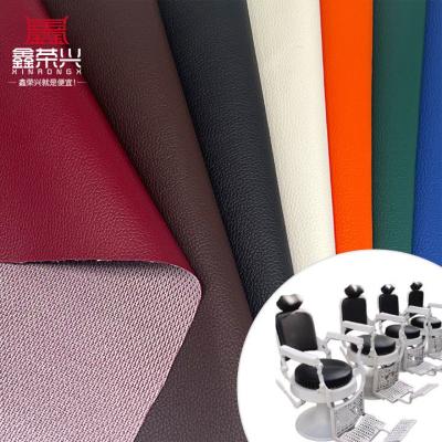 China 0.6mm PVC Litchi Texture Faux Leather 140cm Width with Mesh Terry Backing for Car Seats and Furniture for sale