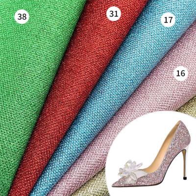China Lightning Coarse Glitter PVC Synthetic Leather 0.7mm Thick 140cm Wide for Shoes Bags Furniture for sale