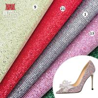 China Small-Check Coarse Glitter PVC Leather - 0.7mm Thickness, 140cm Width, Waterproof Synthetic Material for Bags and Shoes for sale