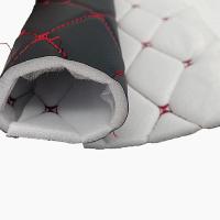 China Custom PVC Embroidery Quilted Synthetic Leather with 6.0mm Foam Backing - 54/55