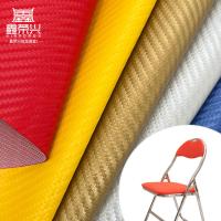 China Faux Carbon Fiber Grain PVC Synthetic Leather 0.6mm 140cm for Car Interior Shoes Cushion for sale