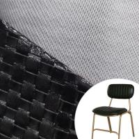 China PVC Woven Pattern Synthetic Leather Embossed Faux Leather 0.6mm 140cm for Shoes Bags Furniture Sofas for sale