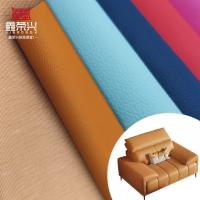 China Wholesale Embossed Litchi PVC Knitting Waterproof Artificial Synthetic Leather 0.6mm 140cm for Sofa Chair Furniture for sale