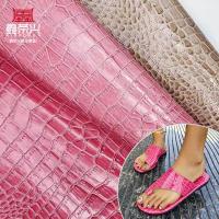China Embossed PVC Crocodile Textured Faux Leather 0.6mm Thick 140cm Wide for Shoes Bags Furniture for sale