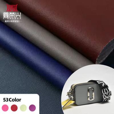 China PVC Saffiano Cross Pattern Synthetic Leather 54 Inch Wide 0.7mm Thick for Furniture for sale