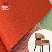 China PVC Litchi Grain Artificial Leather for Furniture 54 Inches Wide 0.7mm Thickness for sale
