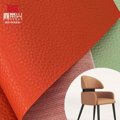 China PVC Litchi Grain Artificial Leather for Furniture 54 Inches Wide 0.7mm Thickness for sale