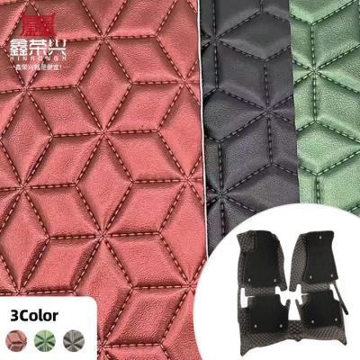 China Custom PVC Diamond Embroidery Quilted Leather 7.0mm Thick 140-180cm Wide for Car Seats and Furniture for sale