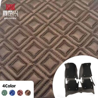 China Custom PVC Rhomb Embroidery Quilted Pearly Synthetic Leather with 7.0mm Thickness and 140-180cm Width for Car Seats and Furniture for sale