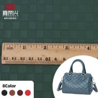 China PVC Embossed Checkerboard Pattern Artificial Leather 1.0mm Thick 150cm Wide for Car Seats and Furniture for sale