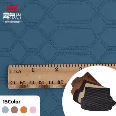 China PVC Imitation Embroidery Hexagon Artificial Leather 1.0mm 150cm for Car Seats Sofa Bag Faux Fabric for sale