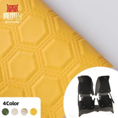 China PVC Embossed Hexagon Artificial Leather 1.0mm 150cm for Car Seats Sofa Bag Upholstery for sale