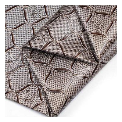China PVC Artificial Leather 0.6mm Thick 140cm Wide Geometric Pattern Fabric for Furniture and Packaging for sale